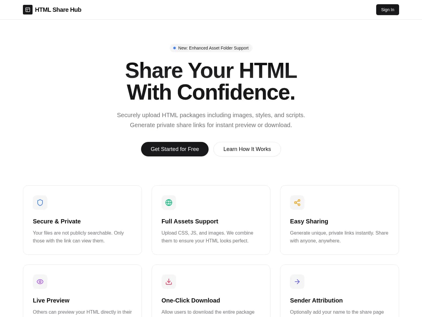 HTML Share Hub