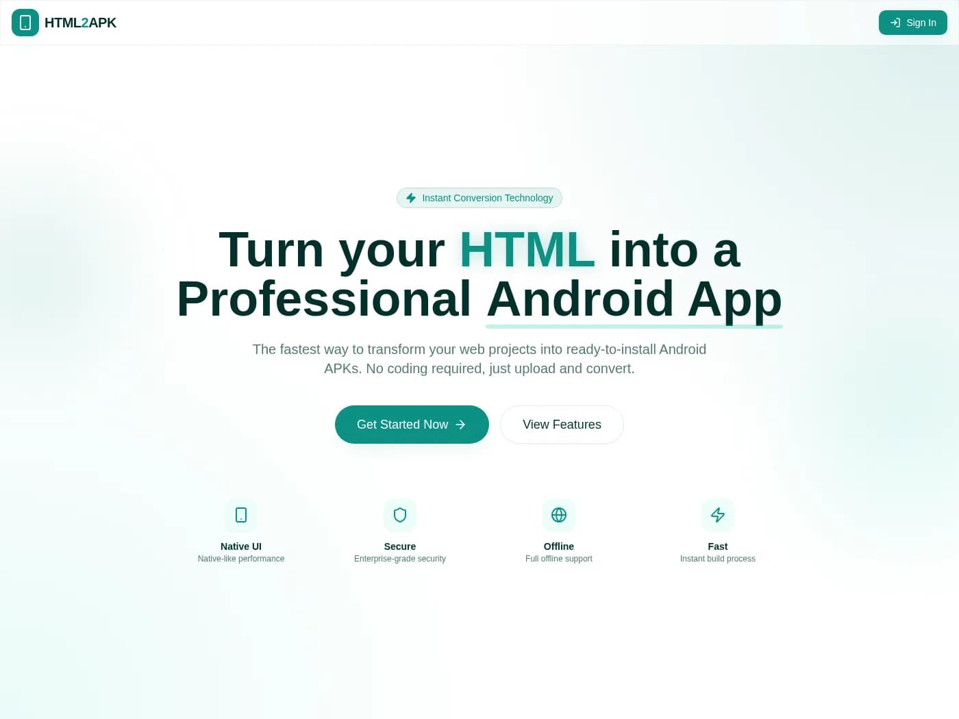HTML2APK Converter