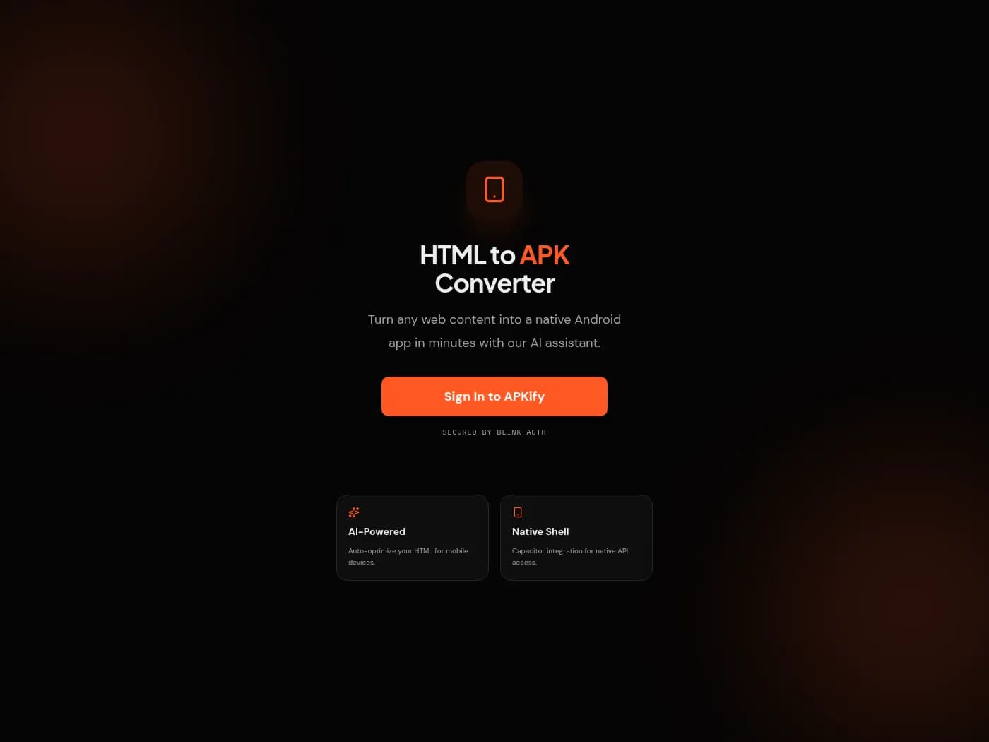 HTML to APK Converter