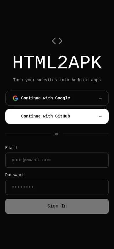 HTML2APK Converter