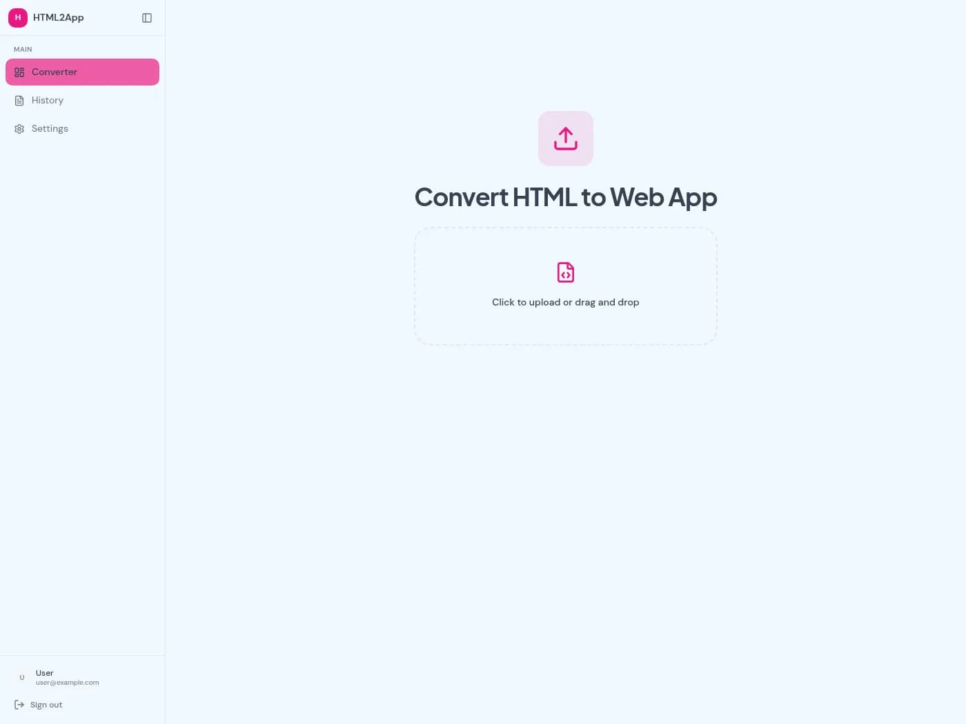 HTML File App Converter
