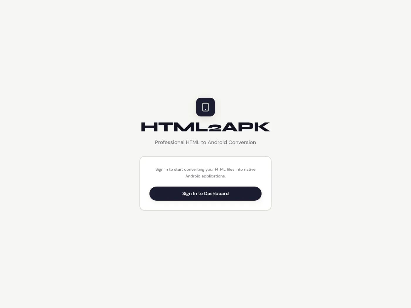 HTML2APK Web Converter