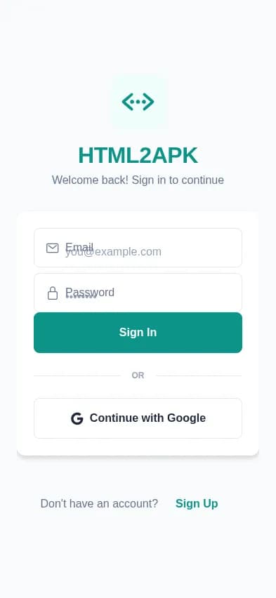 HTML2APK Converter