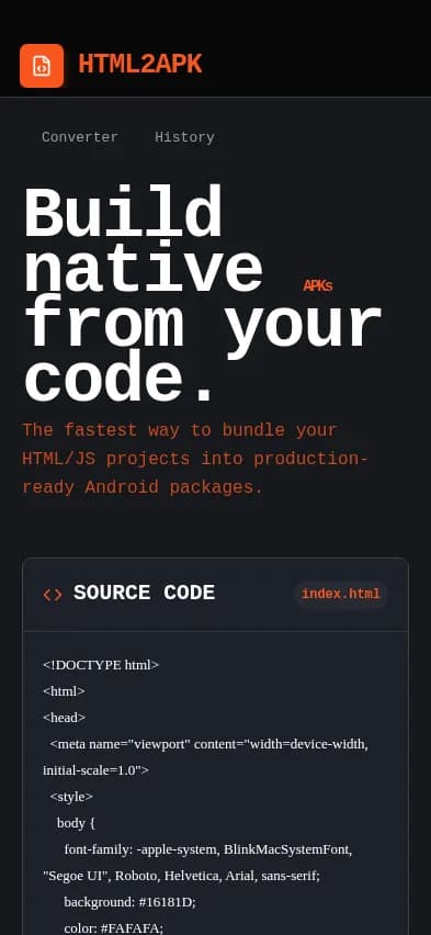 HTML2APK Converter