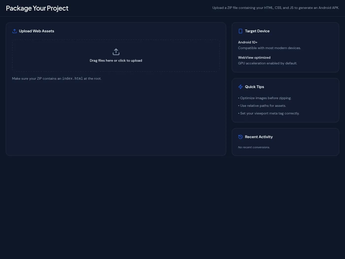 HTML2APK Converter