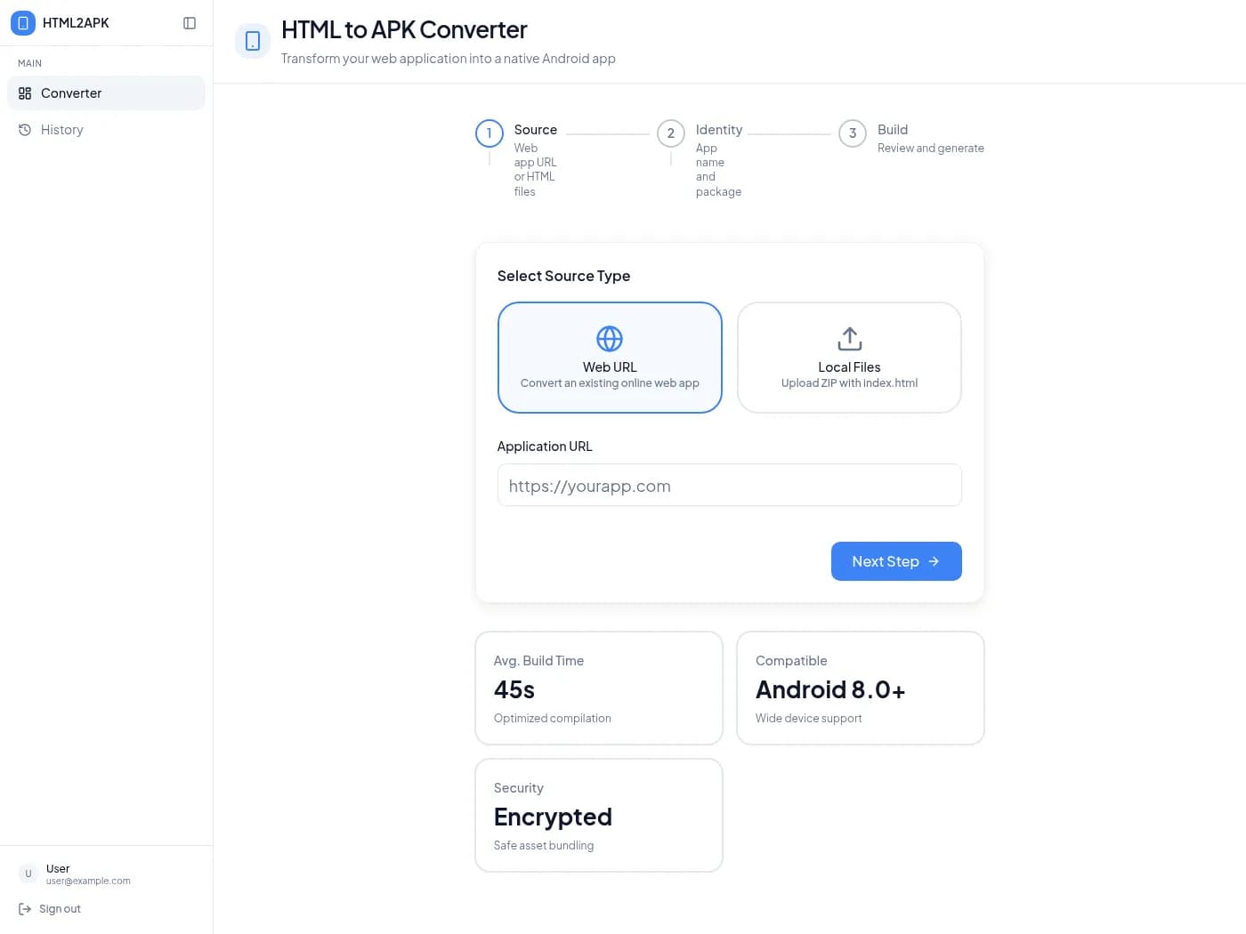 HTML2APK Converter