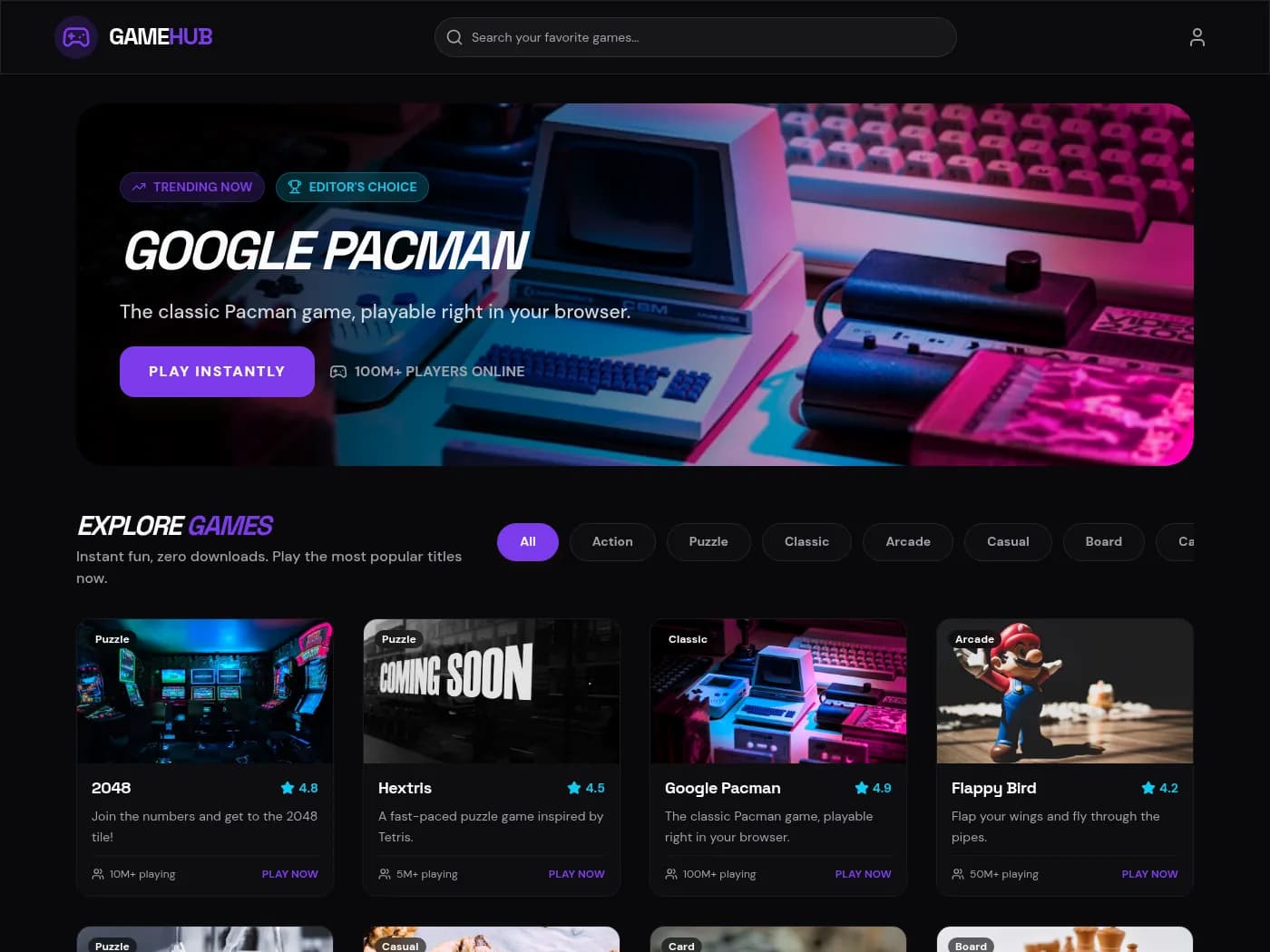 HTML5 Games Hub