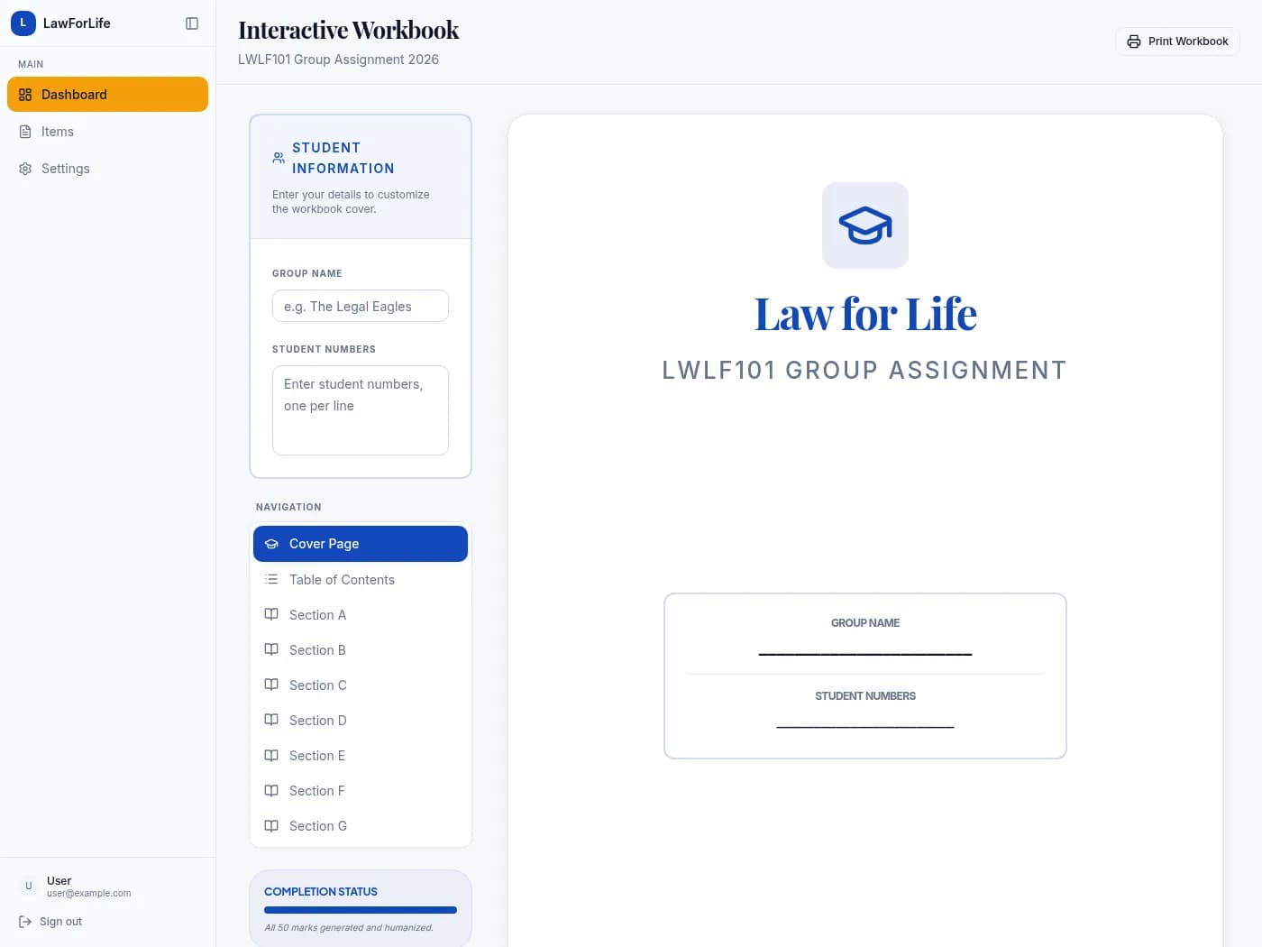 Humanized Q&A Workbook