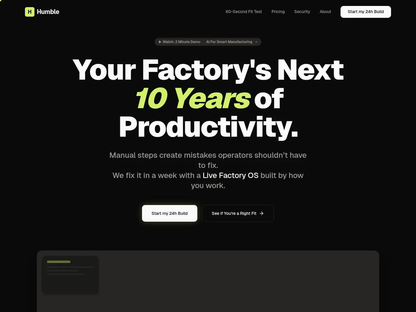 Humble Factory AI Site