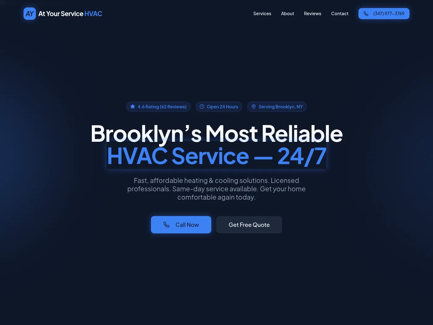 At Your Service HVAC Site