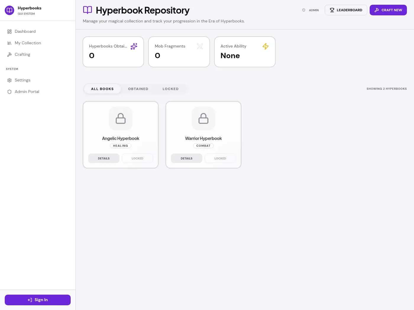 Hyperbooks GUI System