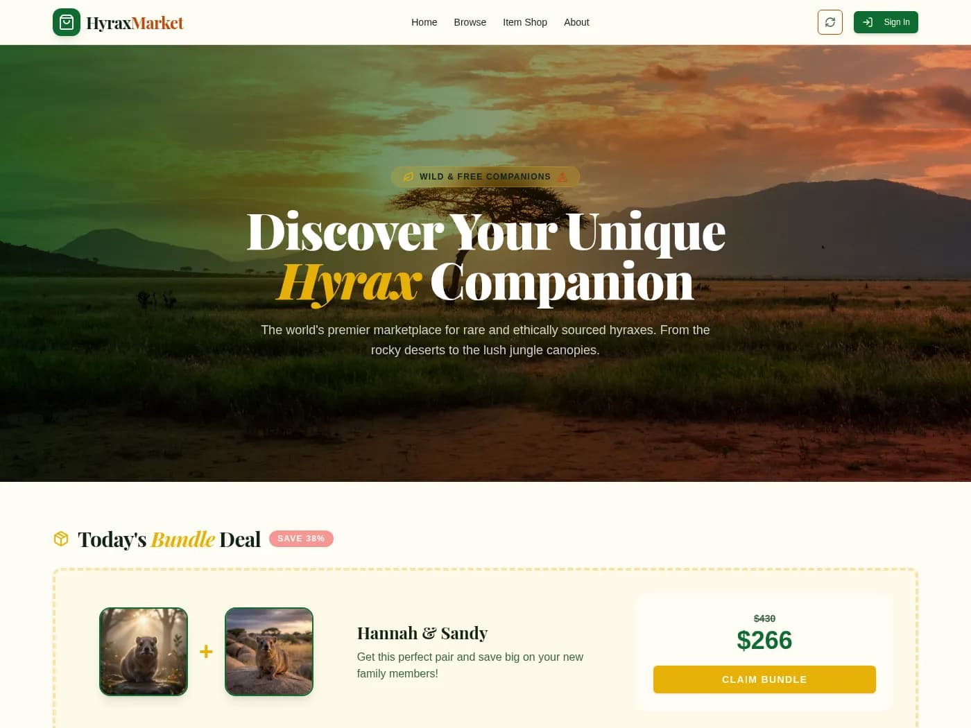 Hyrax Marketplace