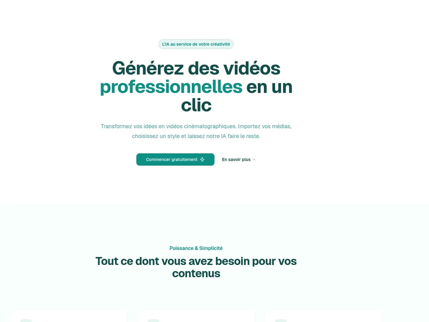 Génération Vidéo IA Pro
