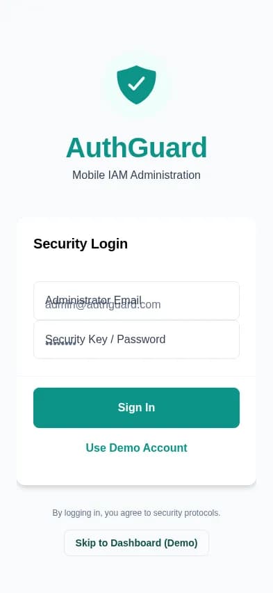 AuthGuard Mobile Admin