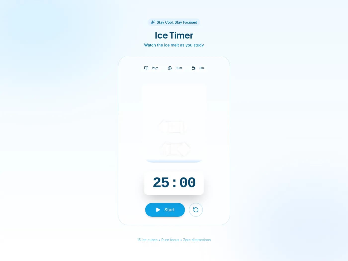 Ice Cube Study Timer