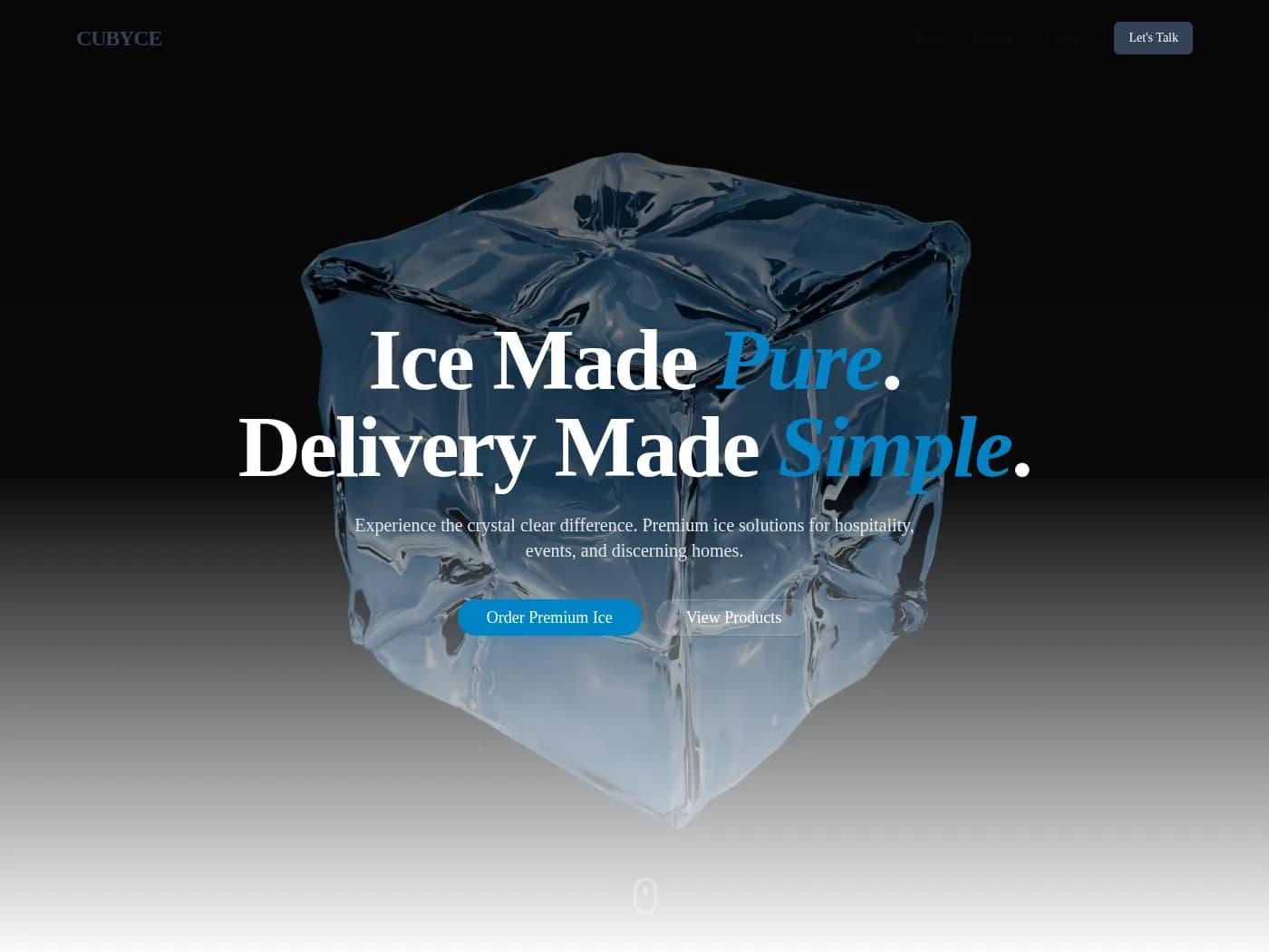 Cubyce. Landing Page
