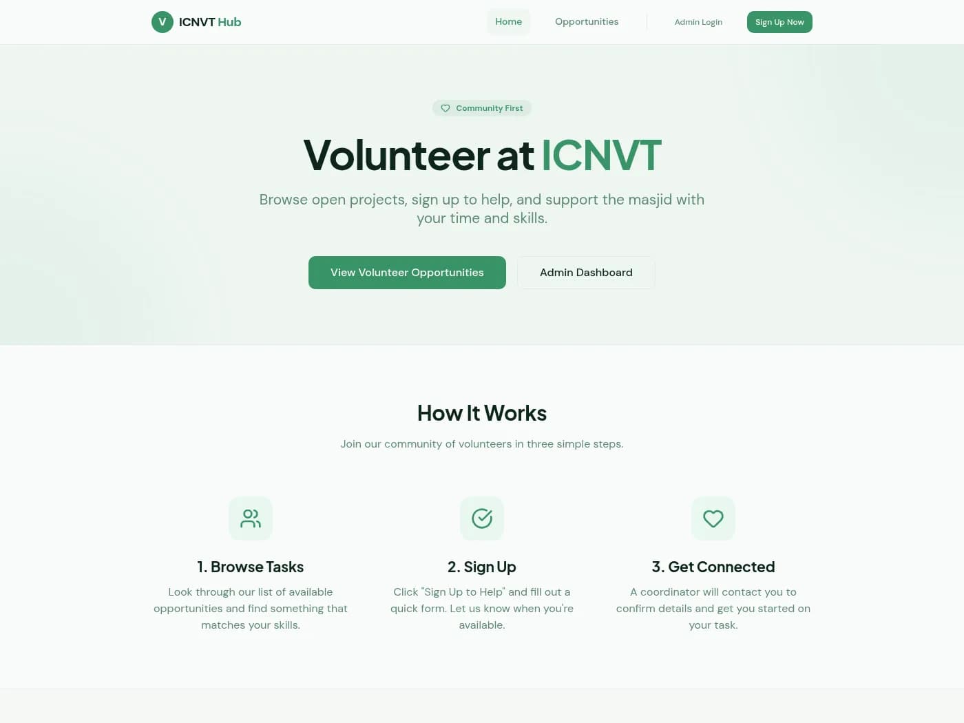 ICNVT Volunteer Hub