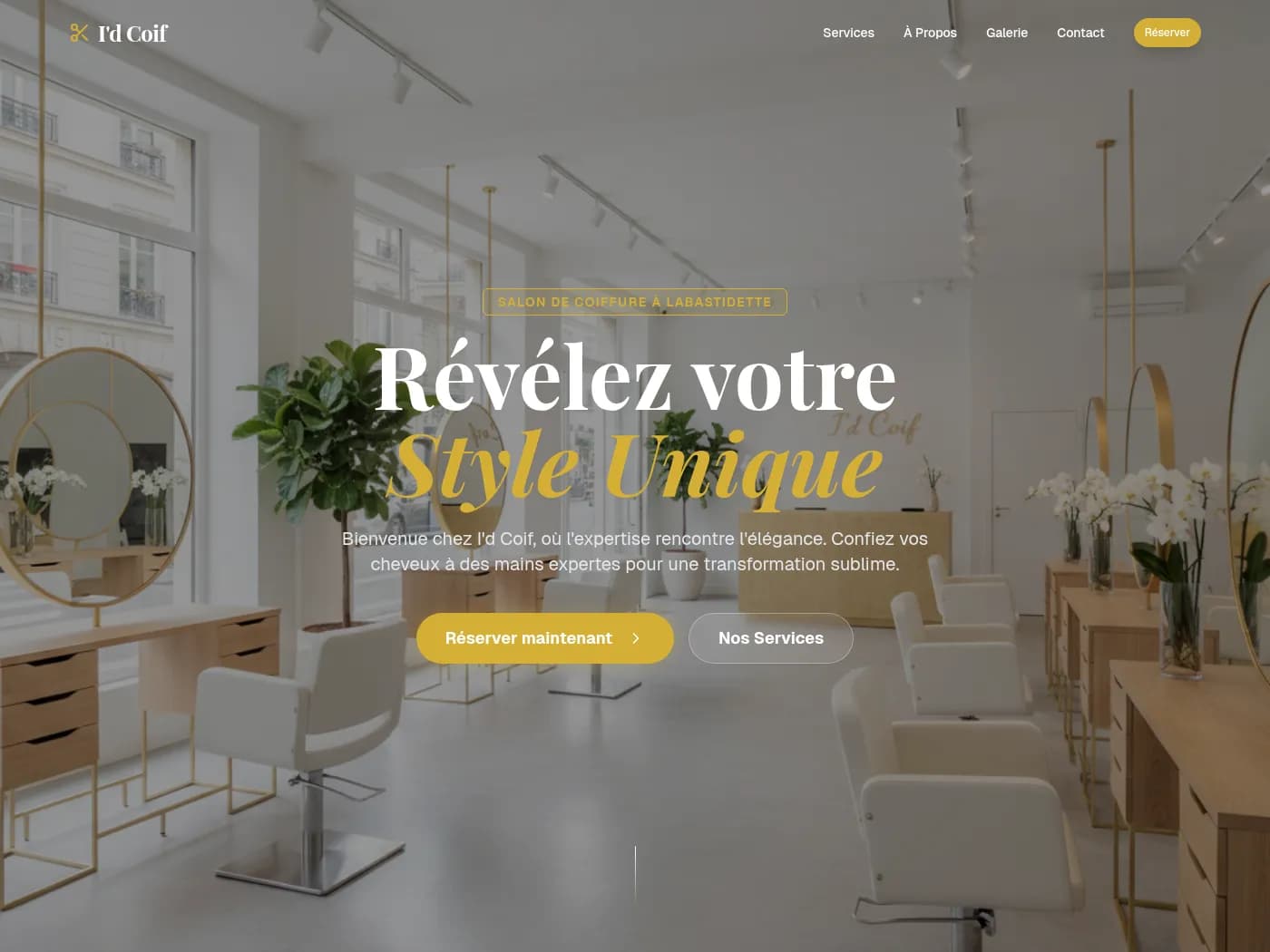 I'd Coif Landing Page