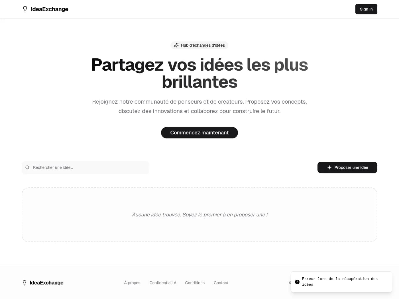 Idea Exchange Hub