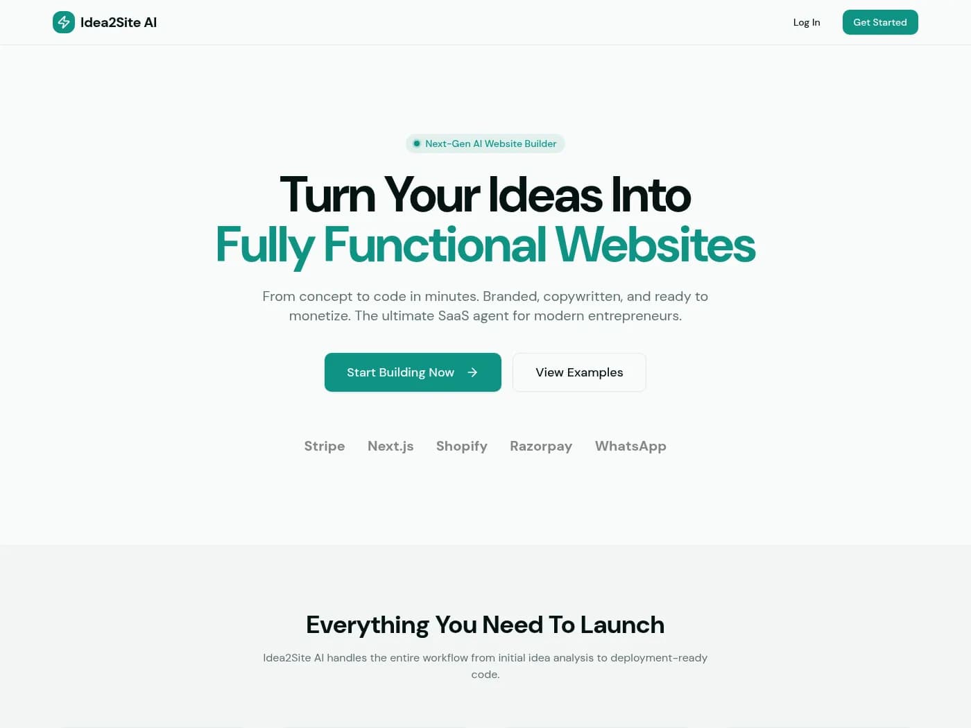 Idea2Site AI Builder
