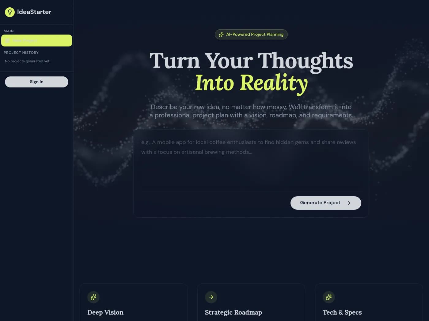 IdeaStarter App