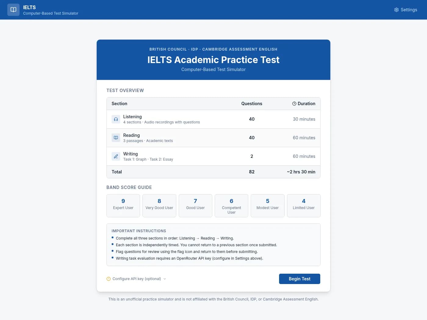 IELTS Exam Simulator