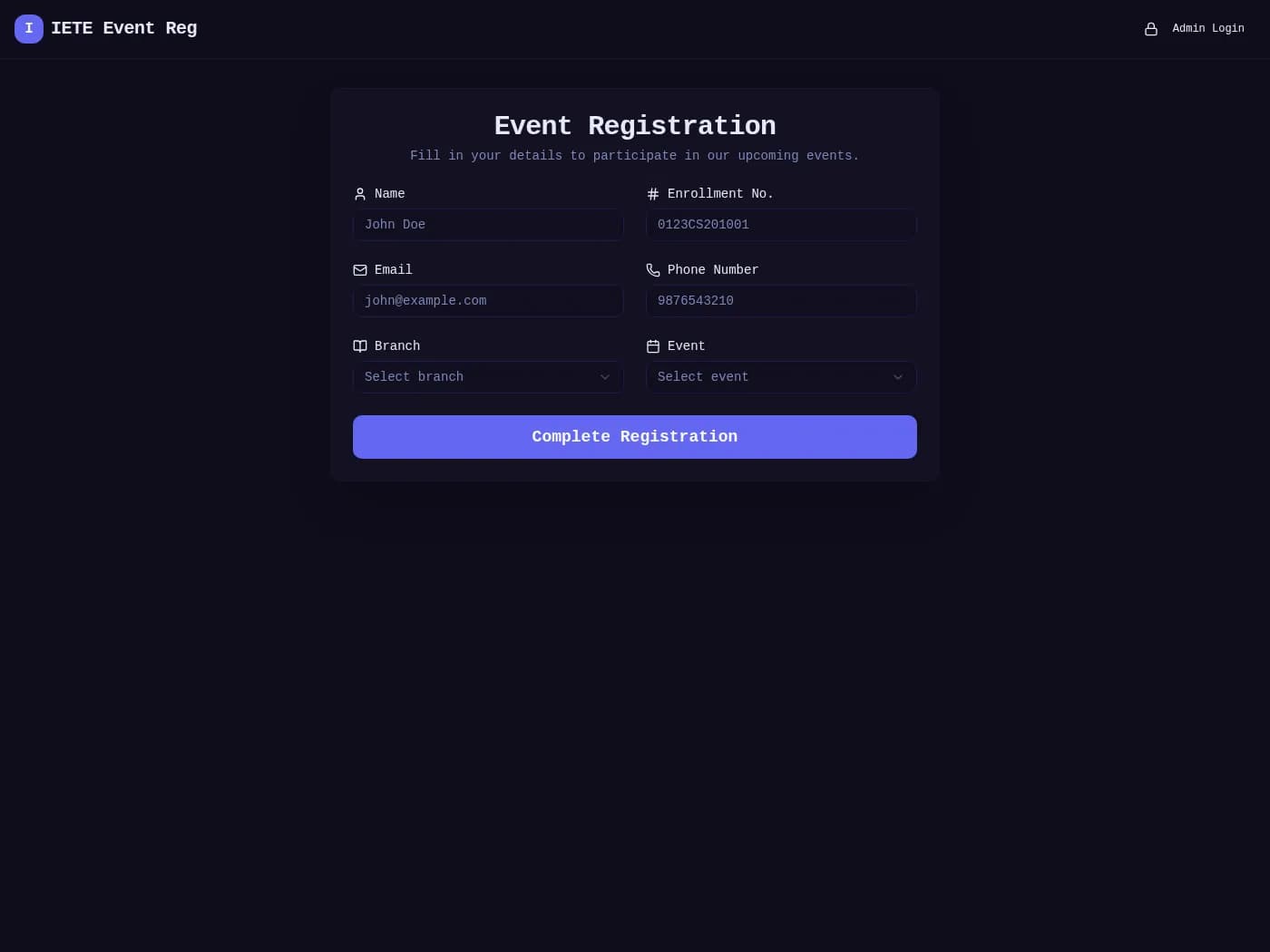 IETE Event Registration