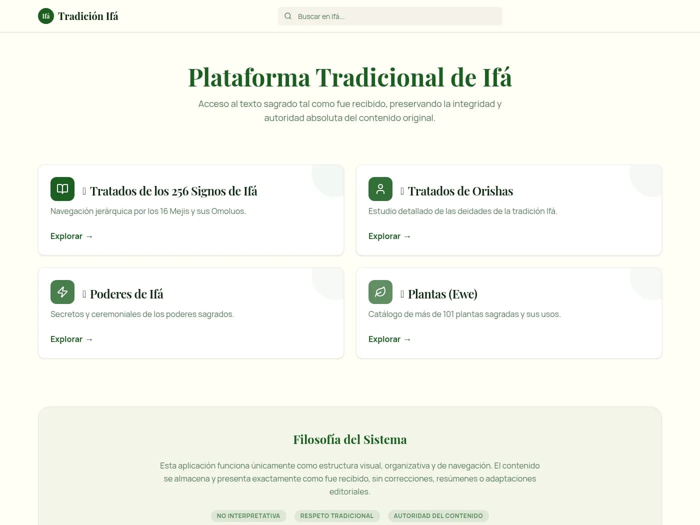 Ifá Tradición Web App