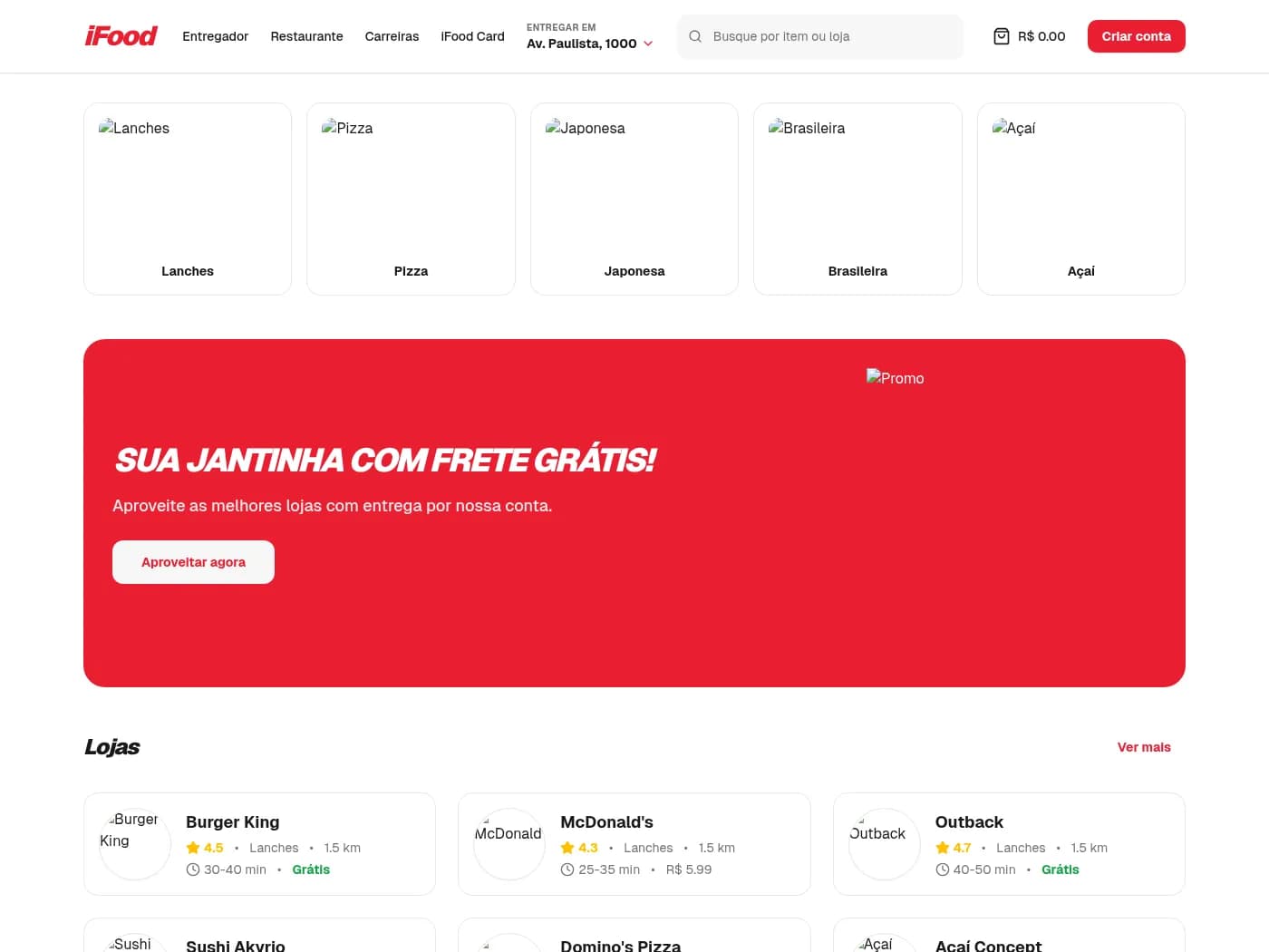 iFood Clone Web App