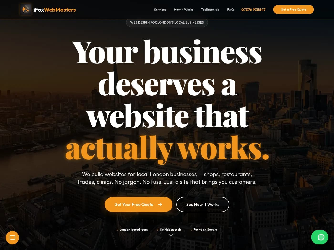 iFoxWebMasters Landing Page