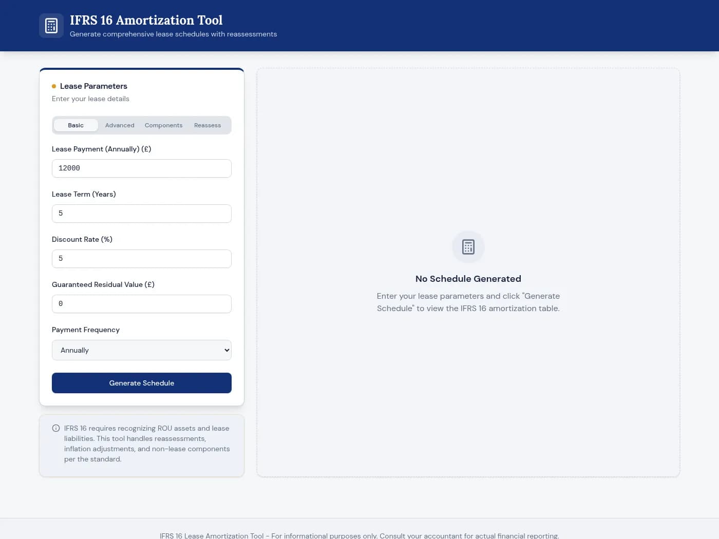 IFRS 16 Amortization Tool