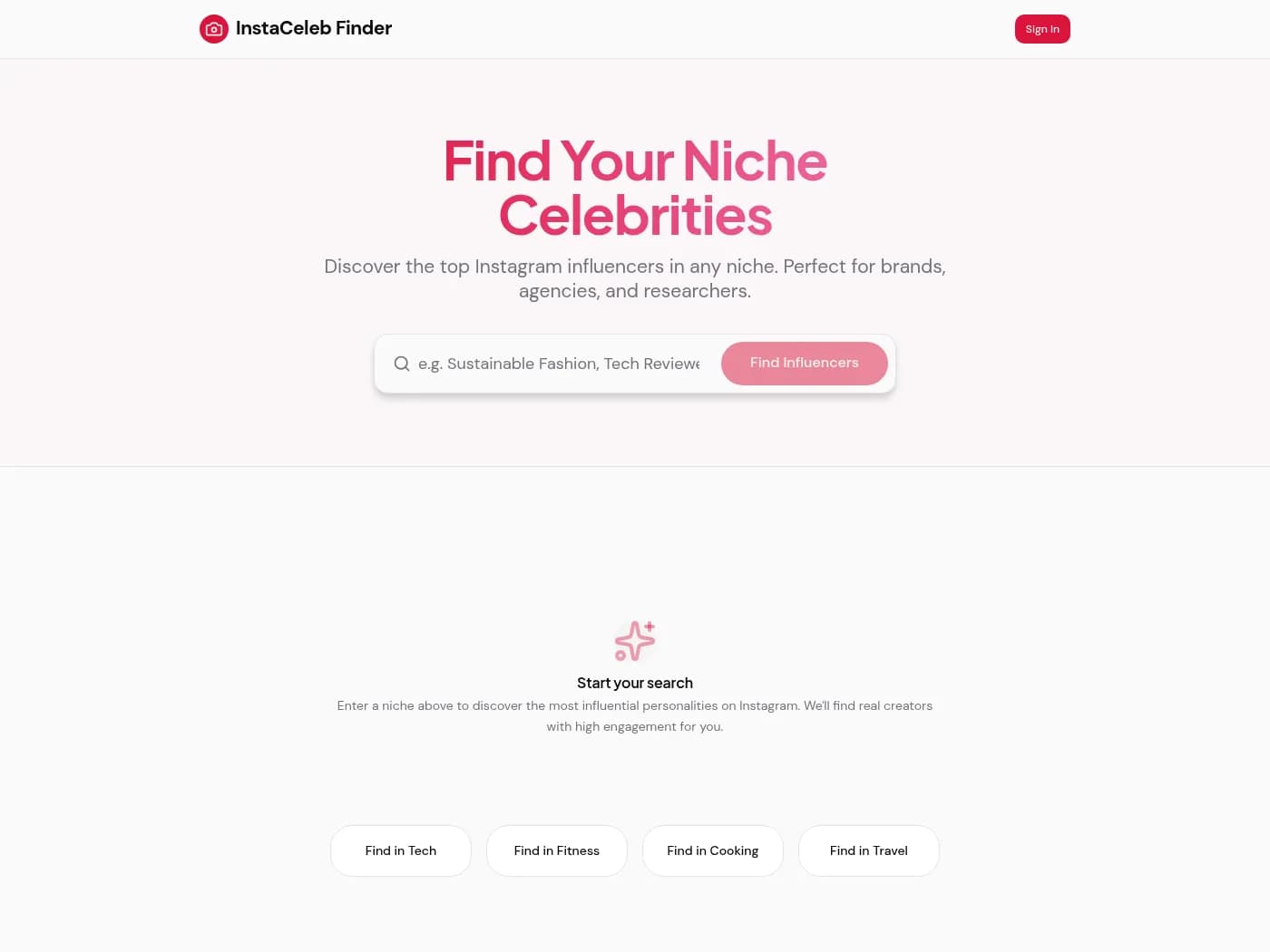 Niche IG Celebrity Finder