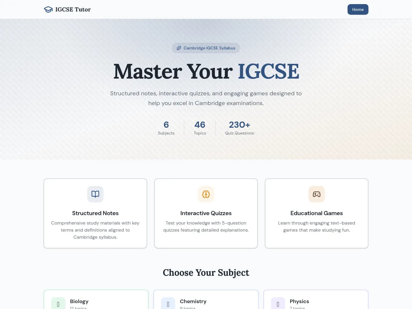 Cambridge IGCSE Tutor