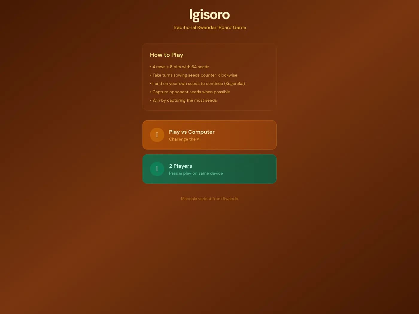 Igisoro Game Clone