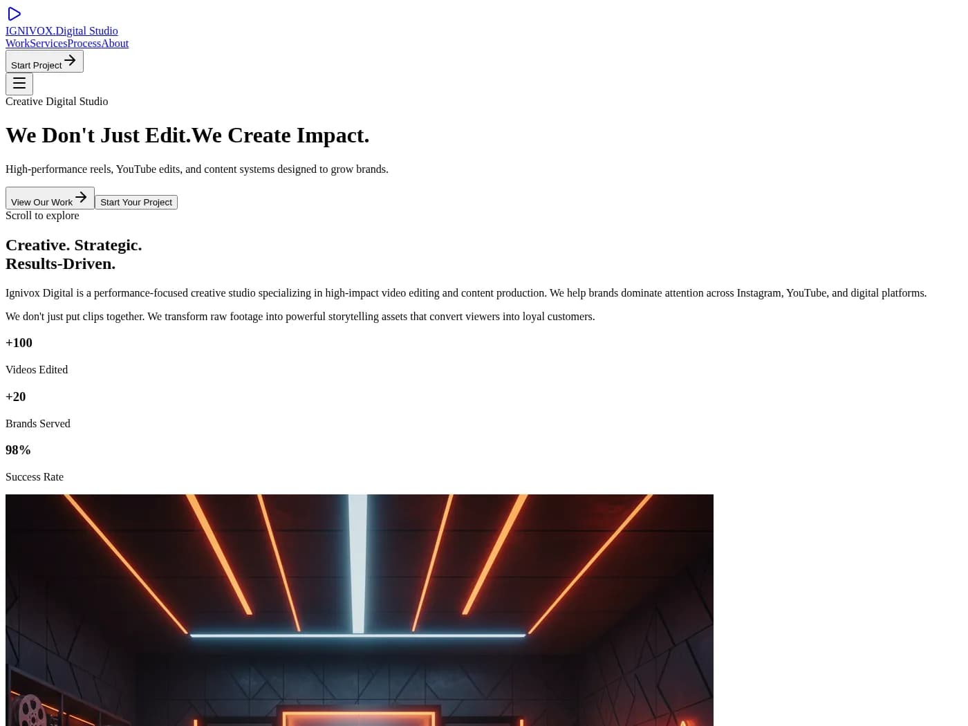 Ignivox Cinematic Studio Site