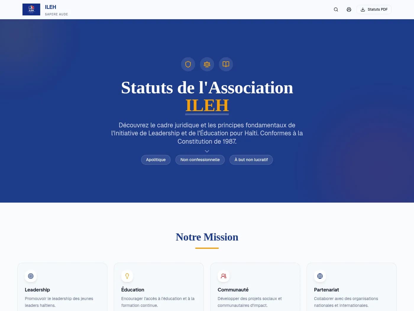 ILEH Statuts Présentation