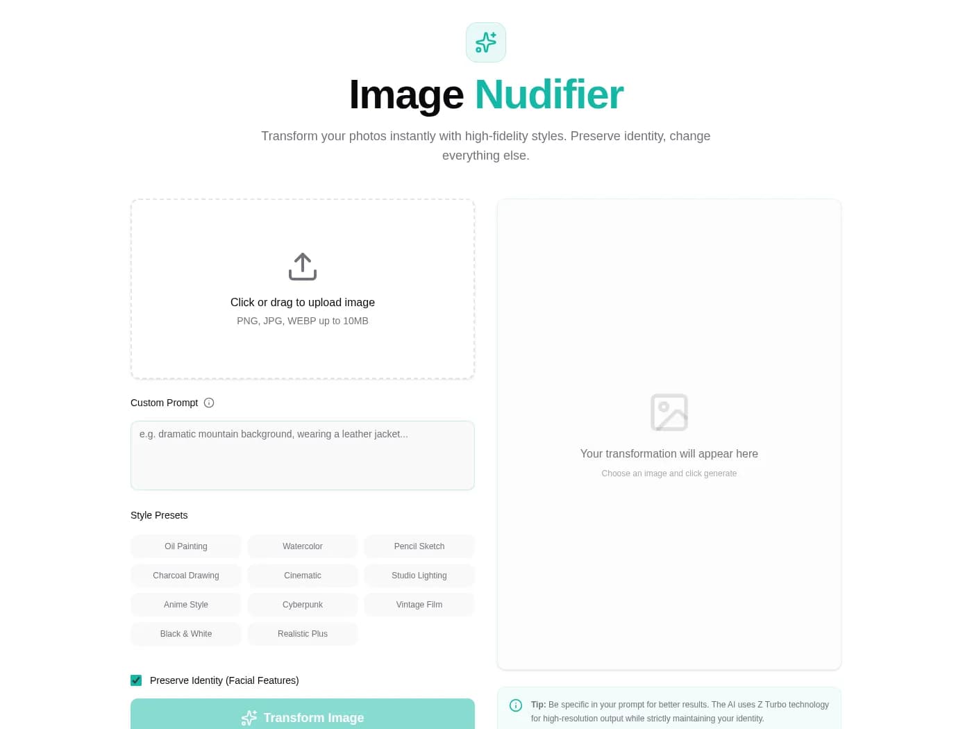 Image Nudifier Web App