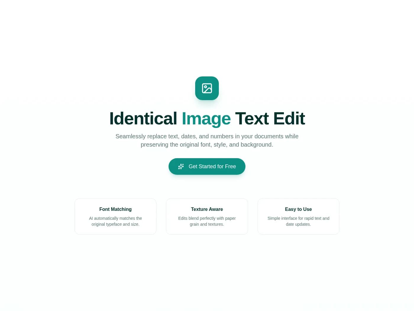 Identical Image Text Edit