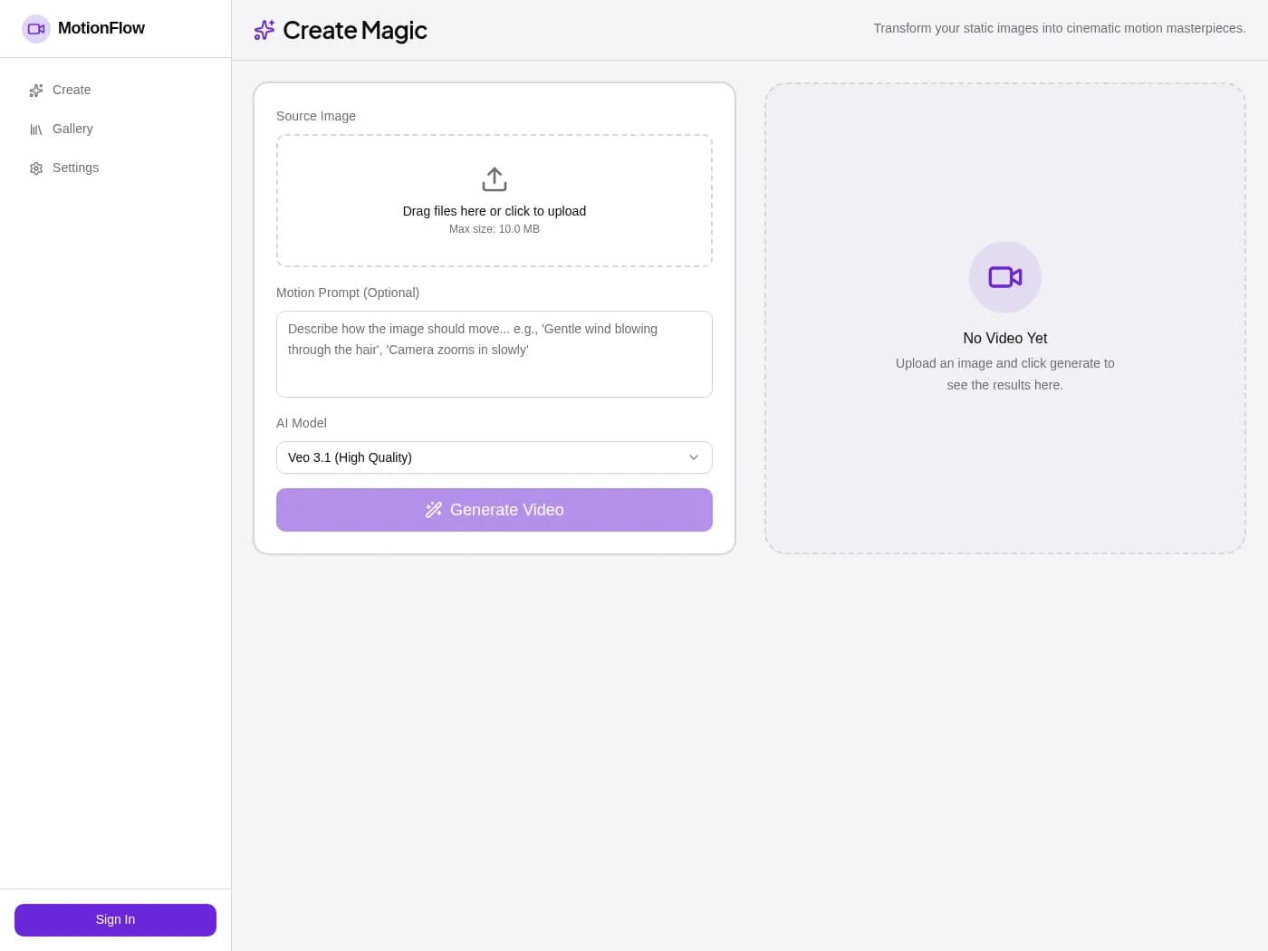 Offline Image-to-Video Suite
