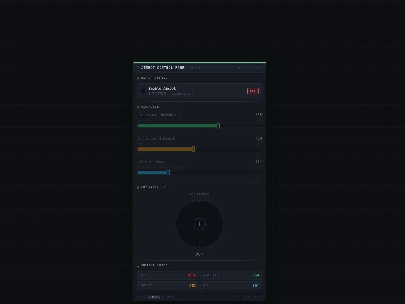 ImGui Aimbot Control Panel