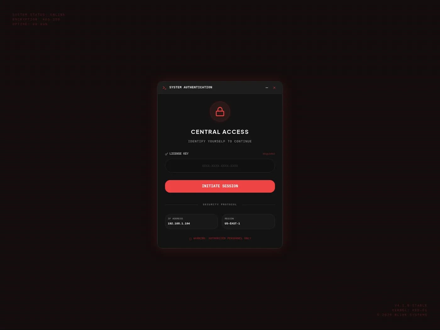 Red Minimal Login UI