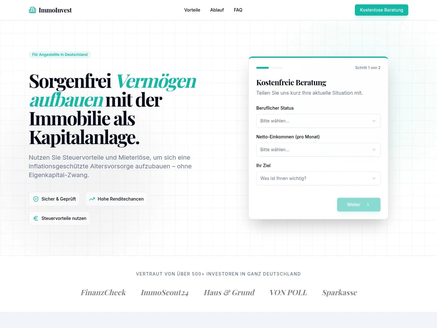 Immobilien Investment Funnel