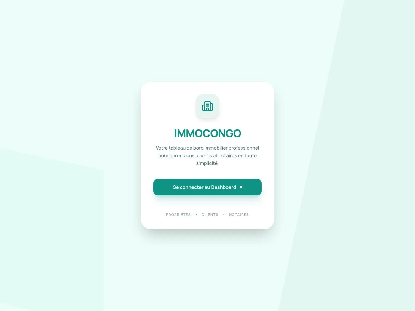 IMMOCONGO Realty Dashboard