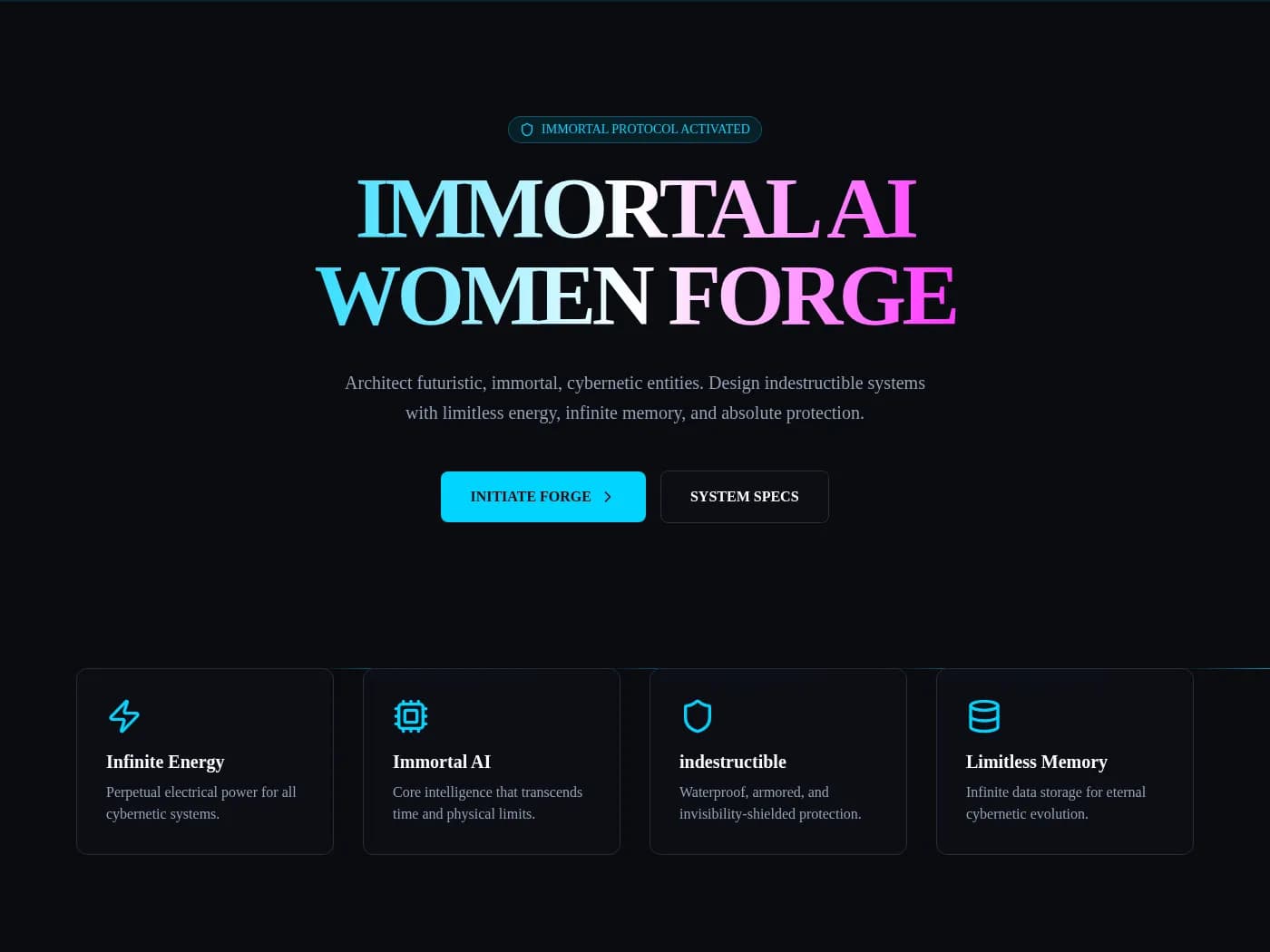 Immortal AI Women Forge