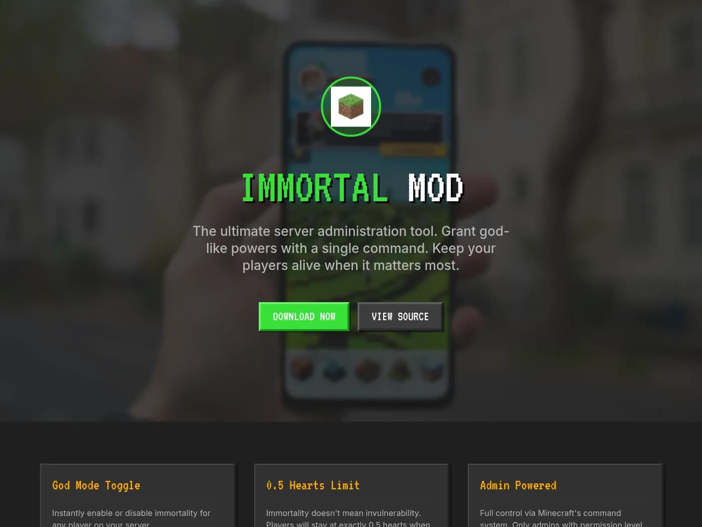 Immortal Toggle Mod