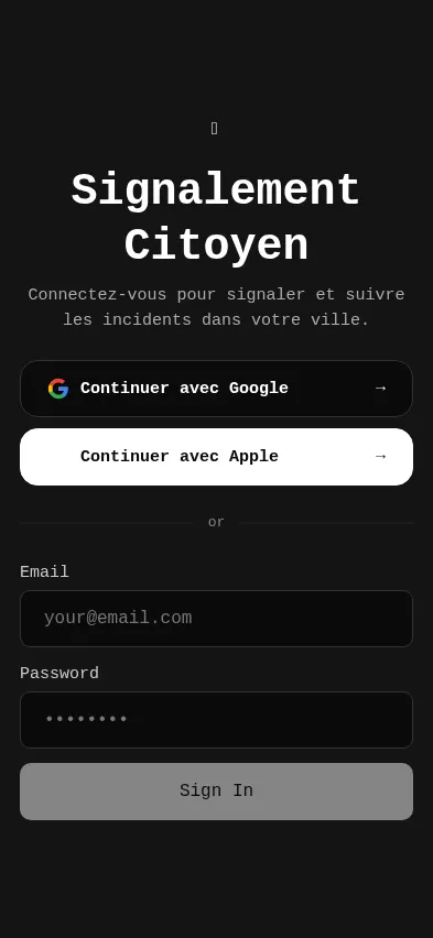 Signalement Mobile App
