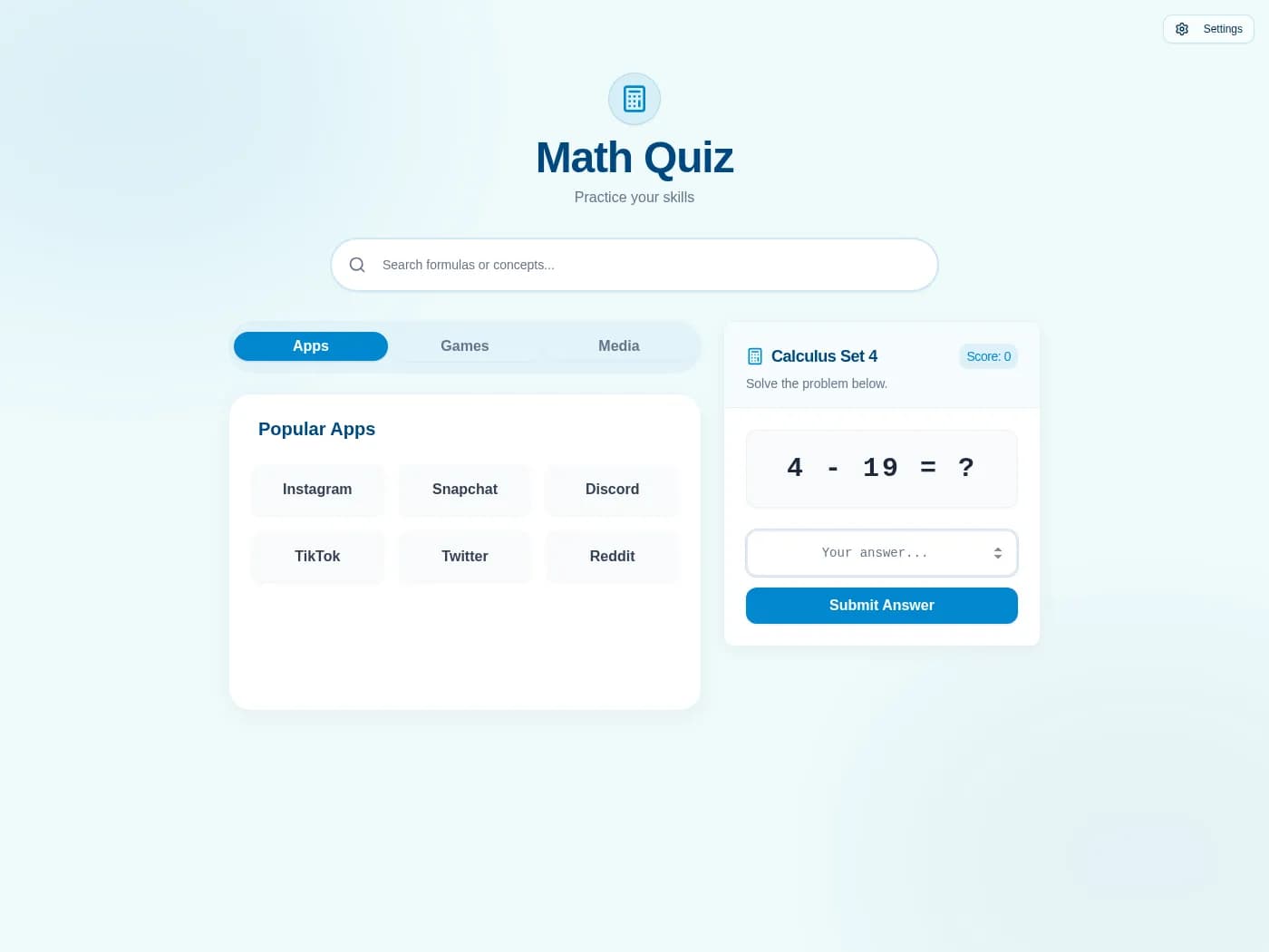 Incognito Math Portal