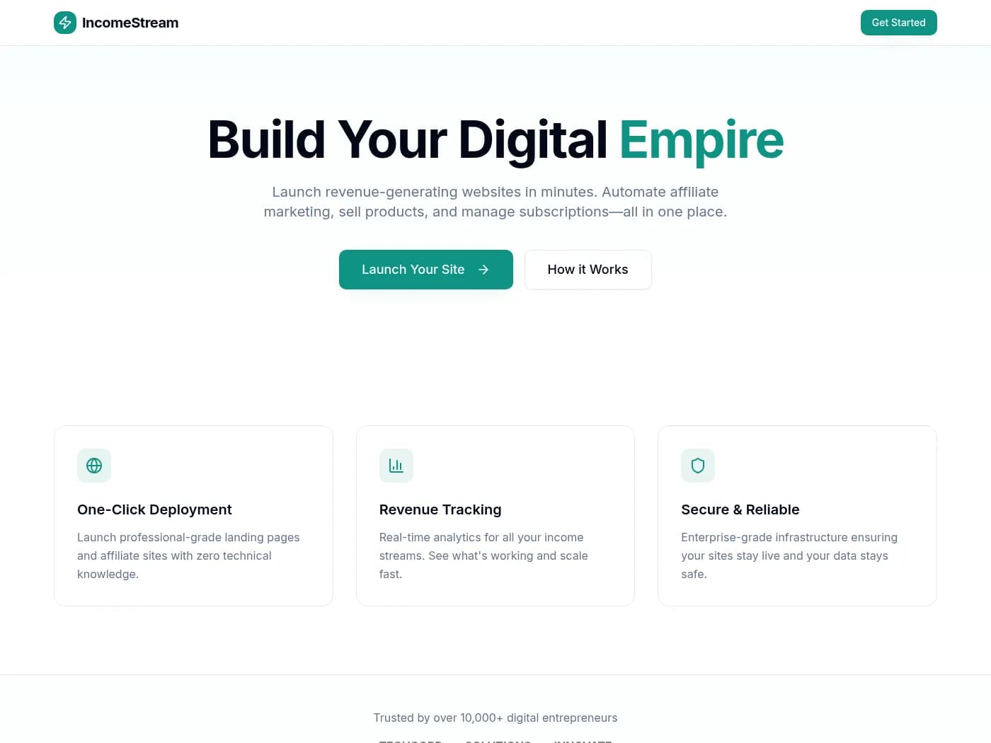 IncomeStream Web Portal