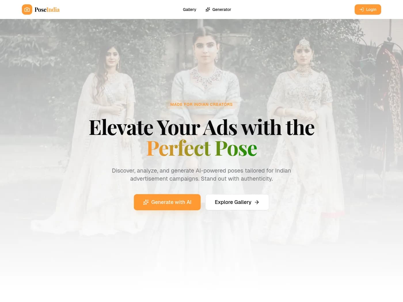India Pose Ad Creator