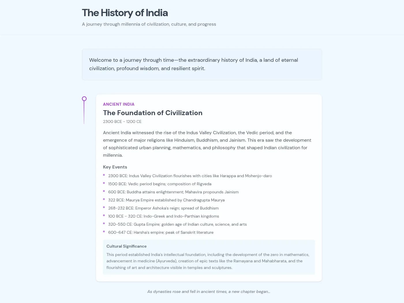 India History Script